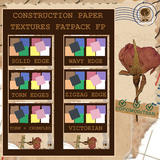 Second Life Marketplace - FULL PERM - 60 Construction Paper Textures FATPACK